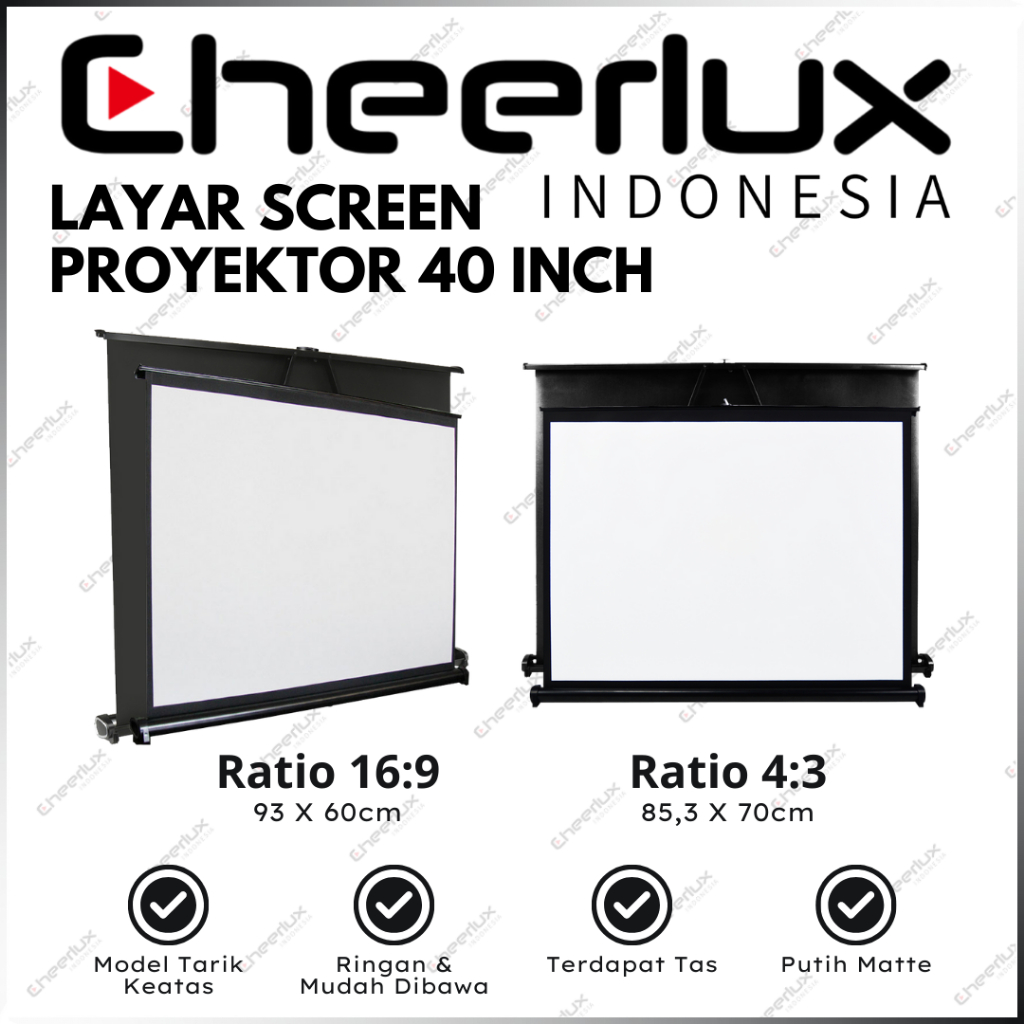 LAYAR 40 Inch Folding Projector Screen | Portable 40" Projector Screen ...