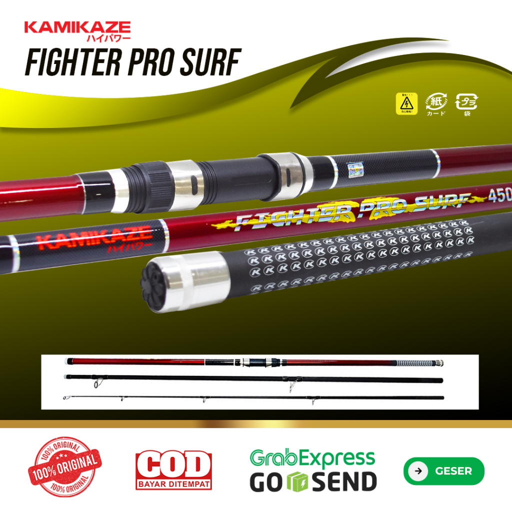 Kamikaze Fishing Rod Three Fighter Pro Surf 360CM - 450CM Carbon ...