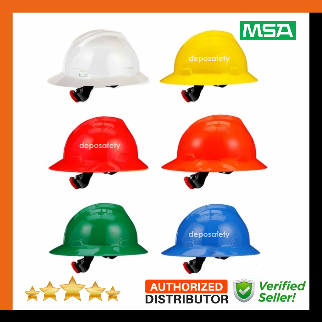 MSA V-GARD Full Brim Fastrack Project Safety Helmet | Shopee Malaysia