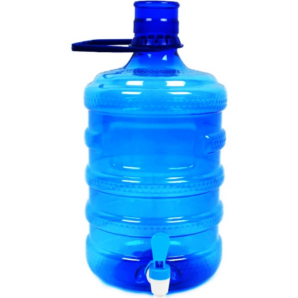 5 Liter Blue Drinking Water Gallon Plus PET Plastic Carrying Faucet ...
