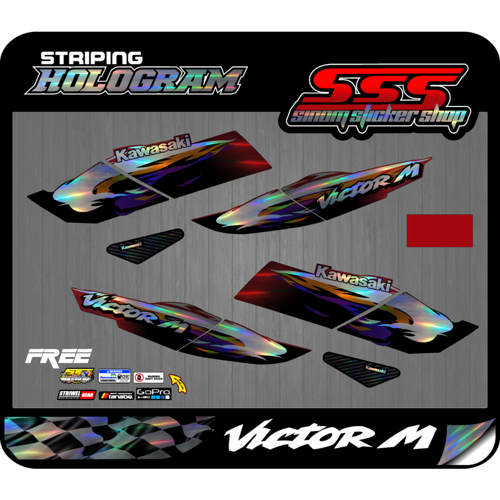 Kawasaki Victor M 2001 Hologram Striping Decal Sticker/Ninja Victor M ...