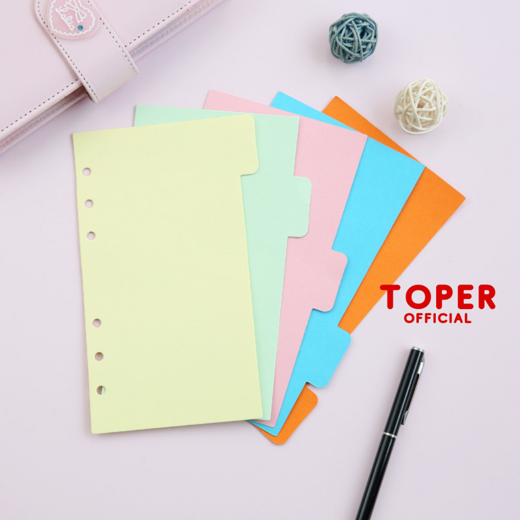 TOPER Paper Bookmark Binder A6 Set of 5 Pastel Colors Aesthetic ...