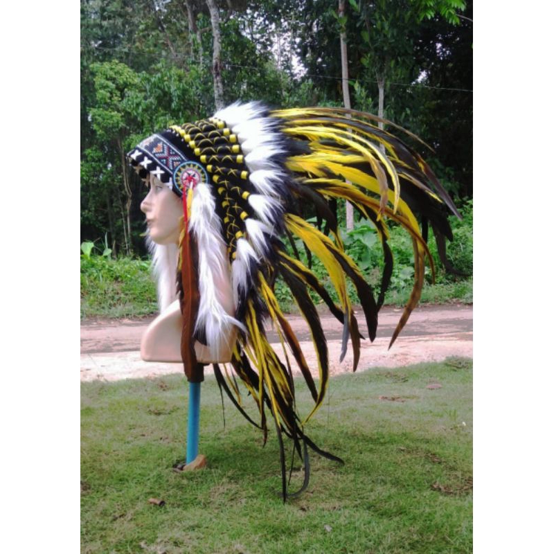 Yellow striped indian hat / bronzenet / individual hat | Shopee Malaysia
