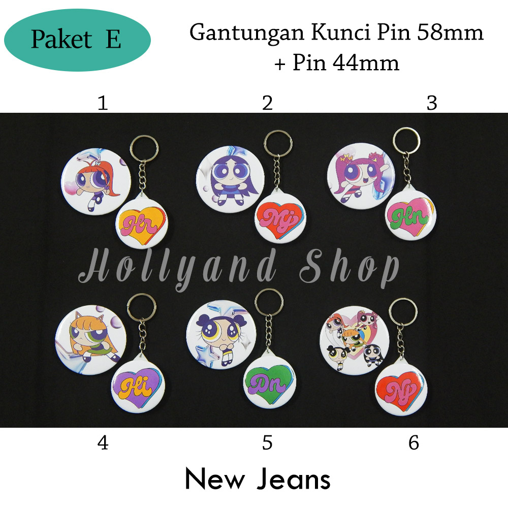 GANTUNGAN Package E Keychain Pin + Pin New Jeans The Powerpuff Girl Newjeans | Shopee Malaysia