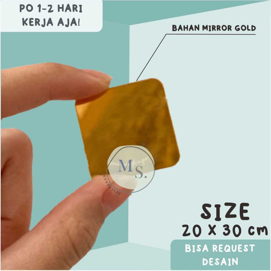 LABEL: 5*1cm acrylic MIRROR gold ACRYLIC MIRROR LABEL / HIJAB LABEL ...