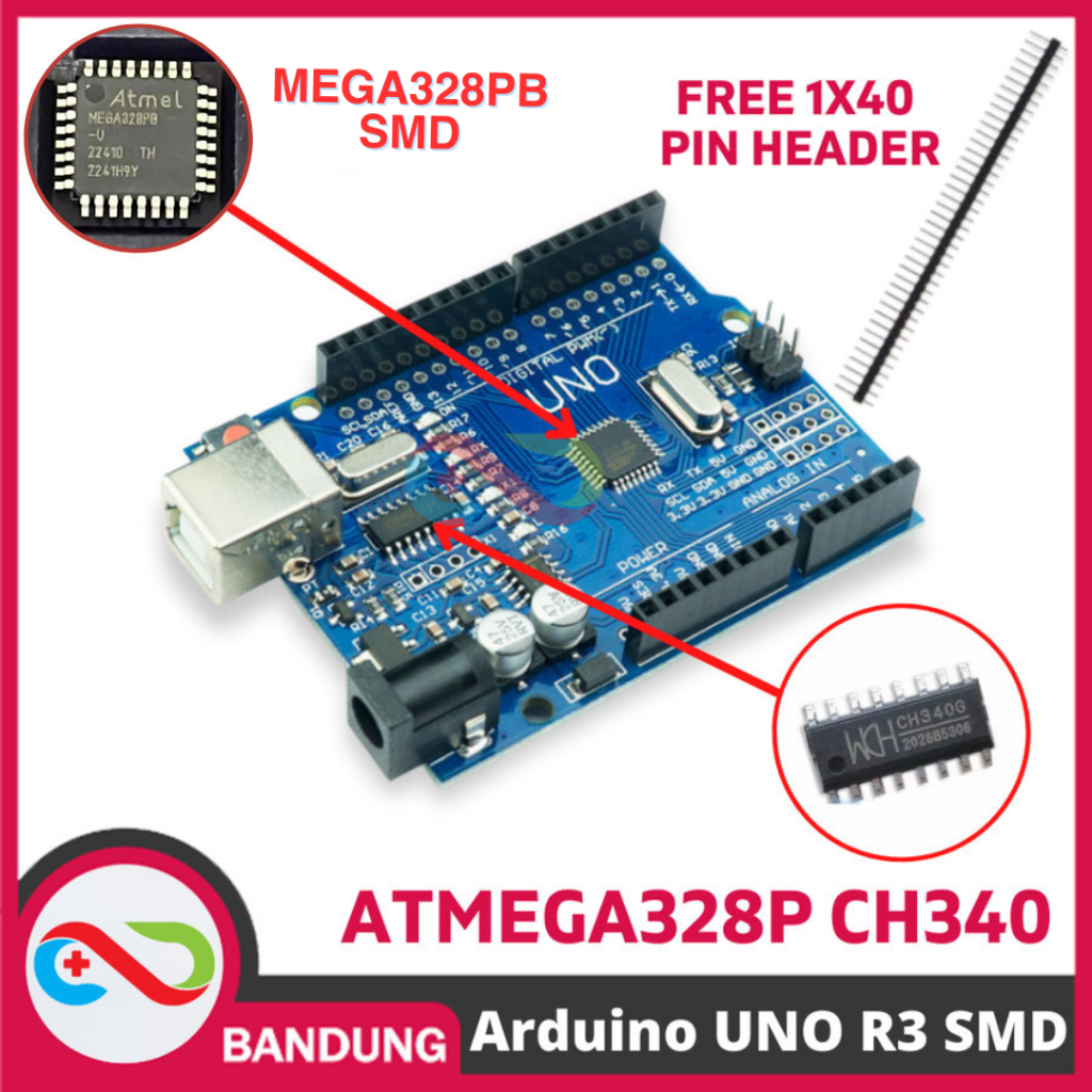 Uno R3 ATMEGA328P SMD CH340 ATMEGA328P-PU | Shopee Malaysia