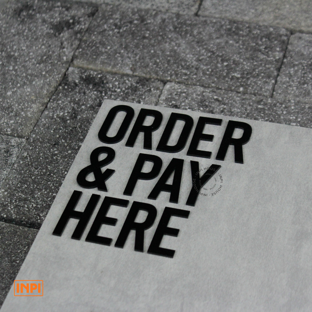 INPI HOUSE Signage Order & Pay - Sign Board Set - Cashier, Mechanting ...