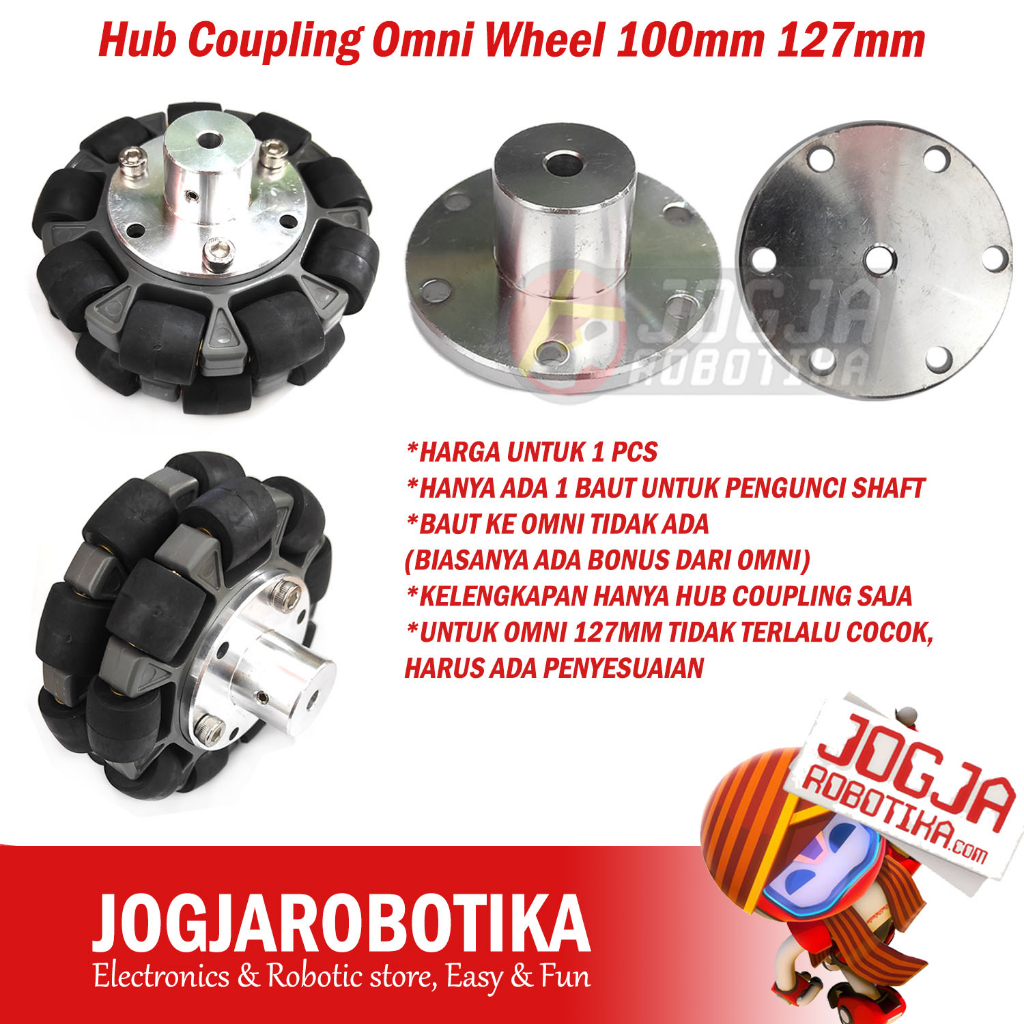 Omni Wheel 100mm 127mm Coupling Hub for 6mm Shaft | Shopee Malaysia