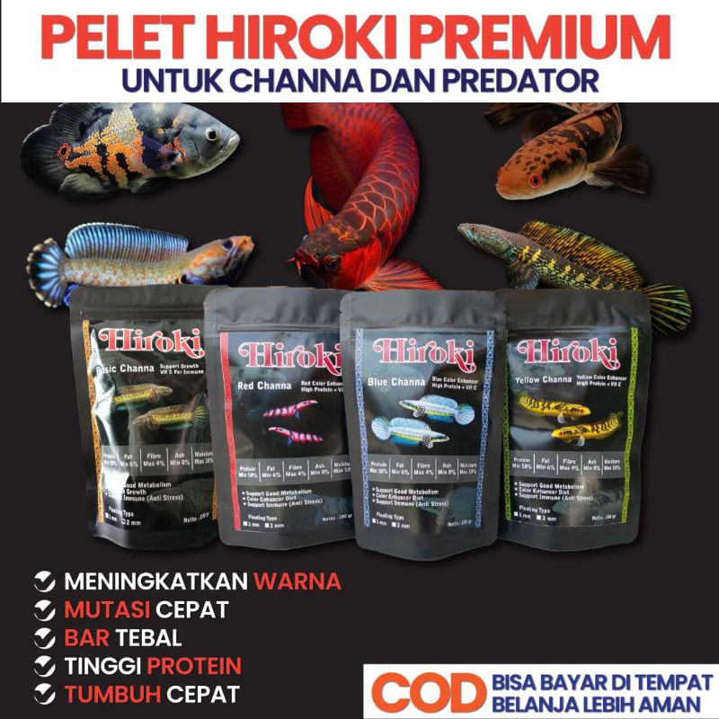 Hikari Channa Feed Pellets 100g 1mm 2mm 5mm Floating Chana Cana Fish ...