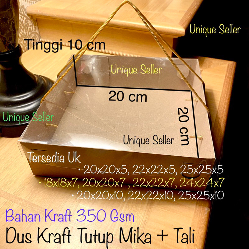 [Contents 10] KRAFT Rope Box Size 20x20x10 Mica Lid 350 gsm Box Box ...