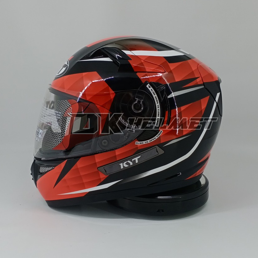 HITAM MERAH Kyt K2R K2 Rider Full Face Helmet Diamond Black Red Double ...