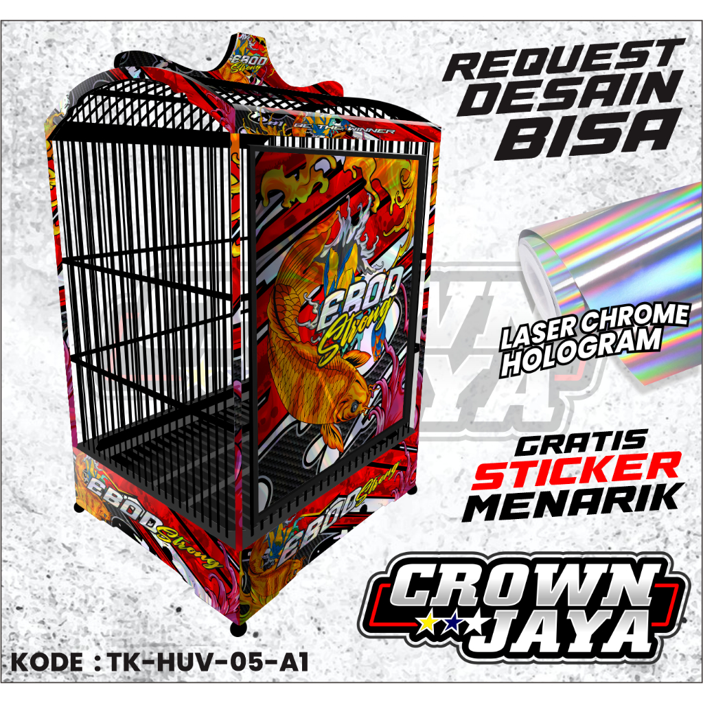 Ebod STRONG UV Box TEBOK STICKER - DECAL Bird Cage TEBOK HOLOGRAM Box ...
