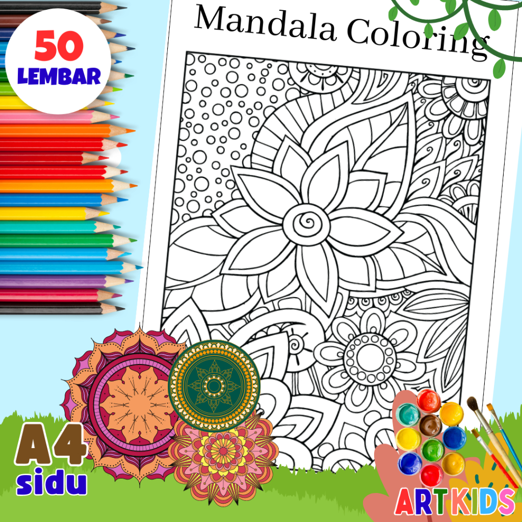 50 Sheets Of Drawing Sketch Paper Coloring And Painting Children Early ...