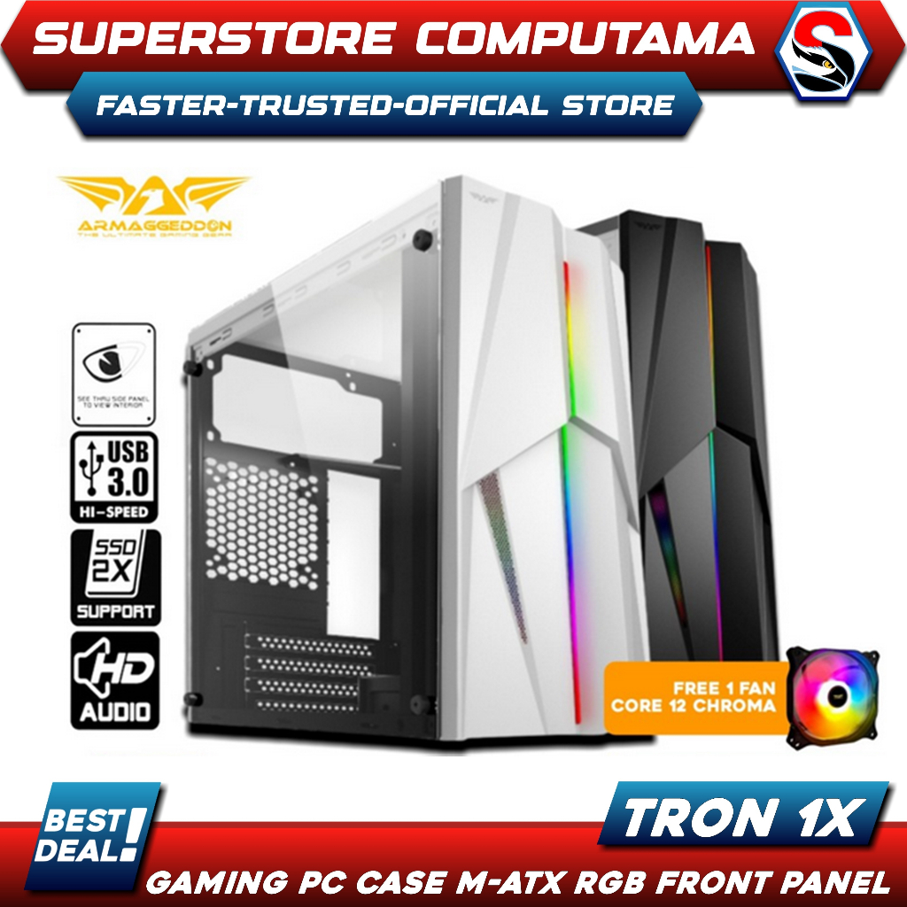 Armaggeddon TRON 1X PC Case |M-atx |Rgb Front Panel | Shopee Malaysia