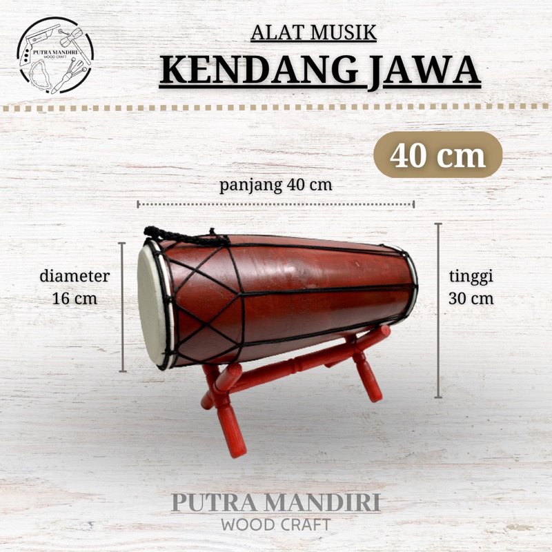 40 cm Javanese Kendang Musical Instrument Traditional Javanese Drum ...