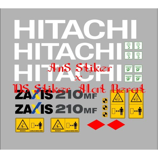 Hitachi Excavator Sticker Zaxis ZX 210 MF Heavy Equipment Sticker ...
