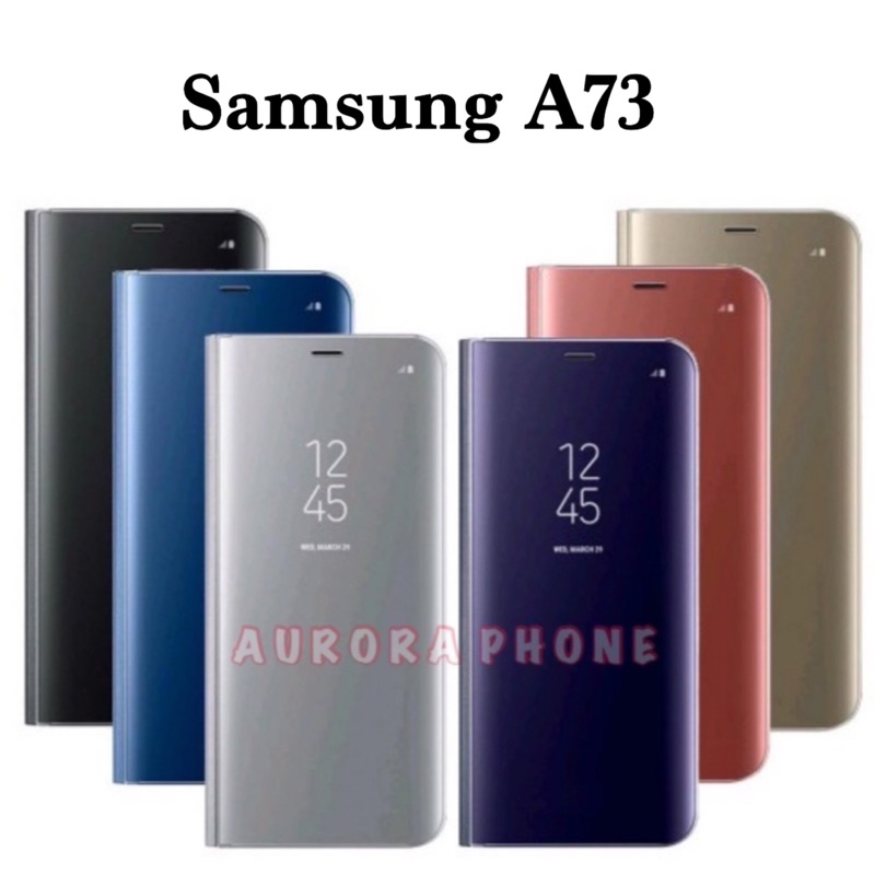 Samsung A73 Flip Case Samsung A73 Clear View Cover Mirror Standing ...