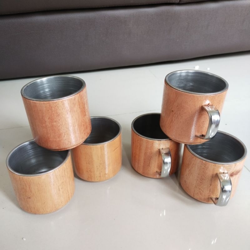 KAYU Wooden Stainless Cup/Short Wooden Stainless Cup/Wooden Stainless ...