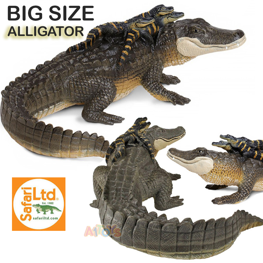 CROCODILE Alligator ANIMAL MINIATURE TOY WITH 3 CHILDREN Safari Ltd 31 ...