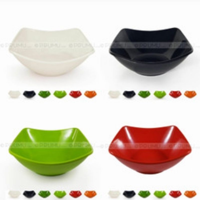 HITAM PUTIH Small Bowl Black White Color Square Melamine Unica 5 ...