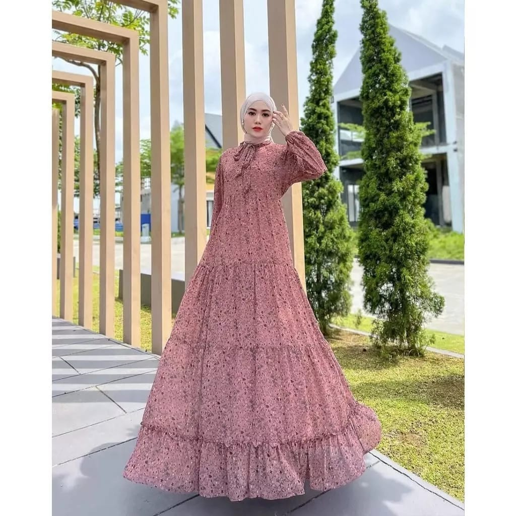 Seina DRESS GAMIS CERUTY BABYDOLL FLOWER NEWEST | Shopee Malaysia