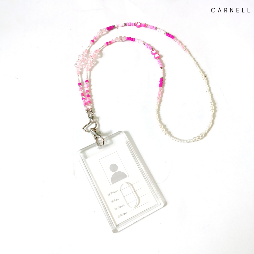 GANTUNGAN Id card bead Lanyard | Pearl id card rope hanger | Lanyard ...
