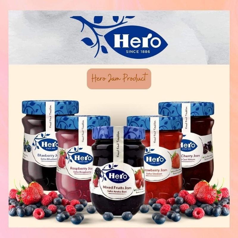 HITAM Hero Jam Strawberry Blueberry Jam Raspberry Black Cherry Apricot ...