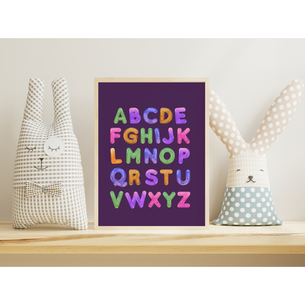 KAYU Children's Educational Poster Frame Wooden Frame Learning Media ...