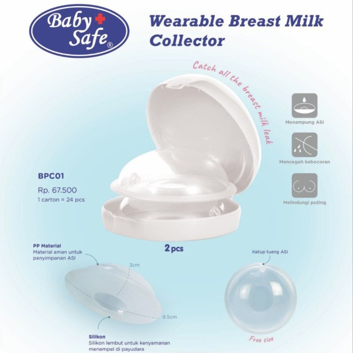 Baby Safe Wearable Breast Milk Collector 2 Pcs Breast Milk Storage ...