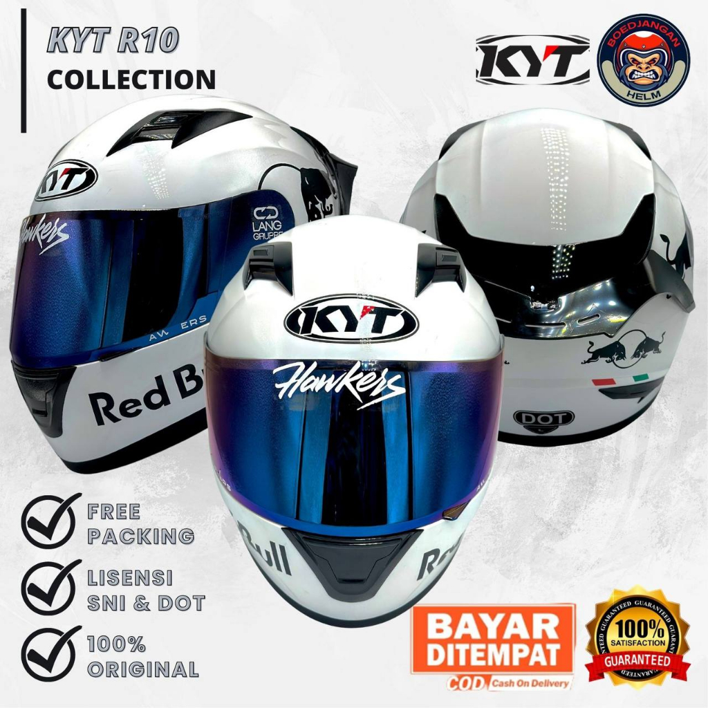 Full face Helmet KYT R10 Solid White Glossy (Original Glass Free ...