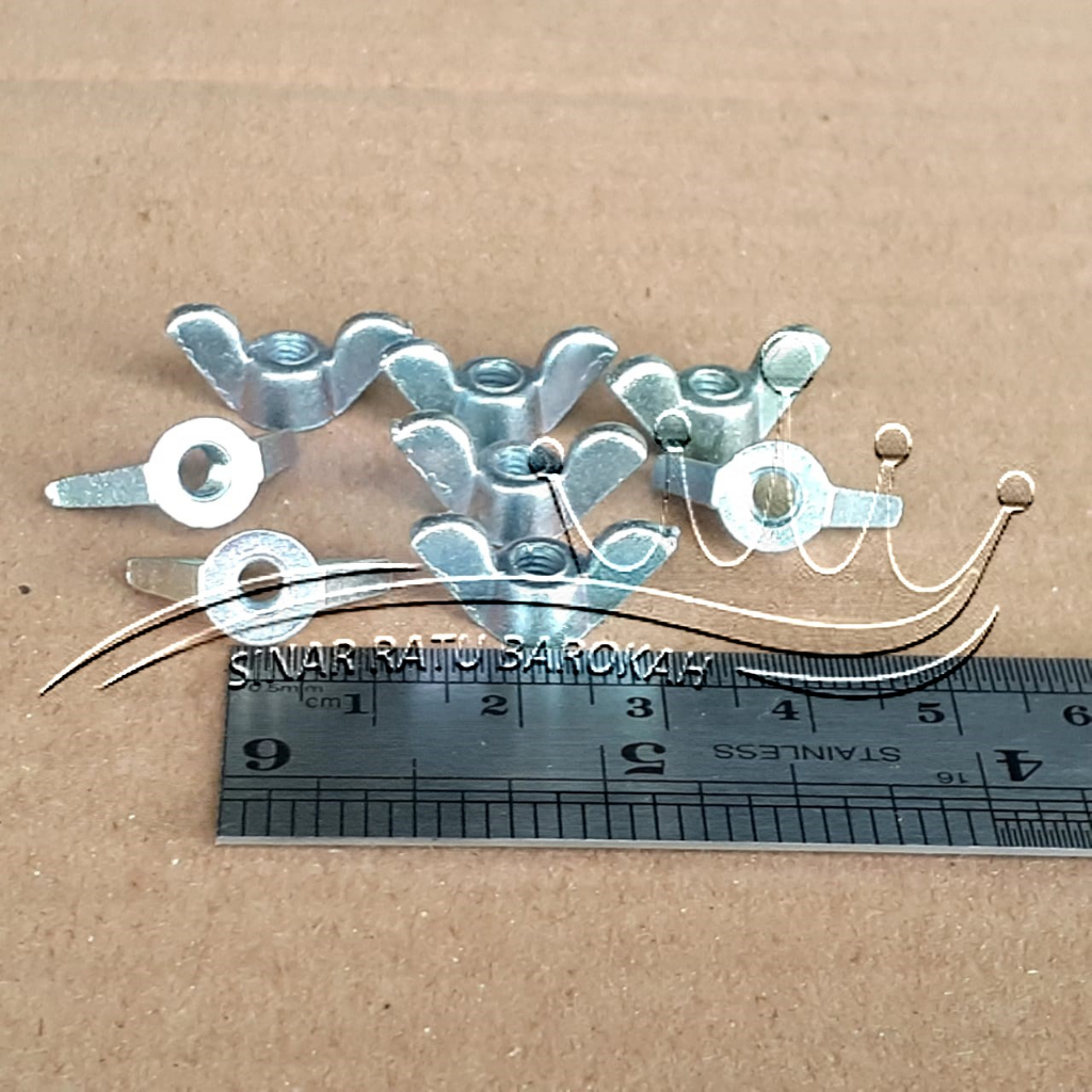 Yellow EAR NUT M4 WING NUT M4 BUTTERFLY NUT CAST NUT 7 FOR BOLT 7 HOLE ...
