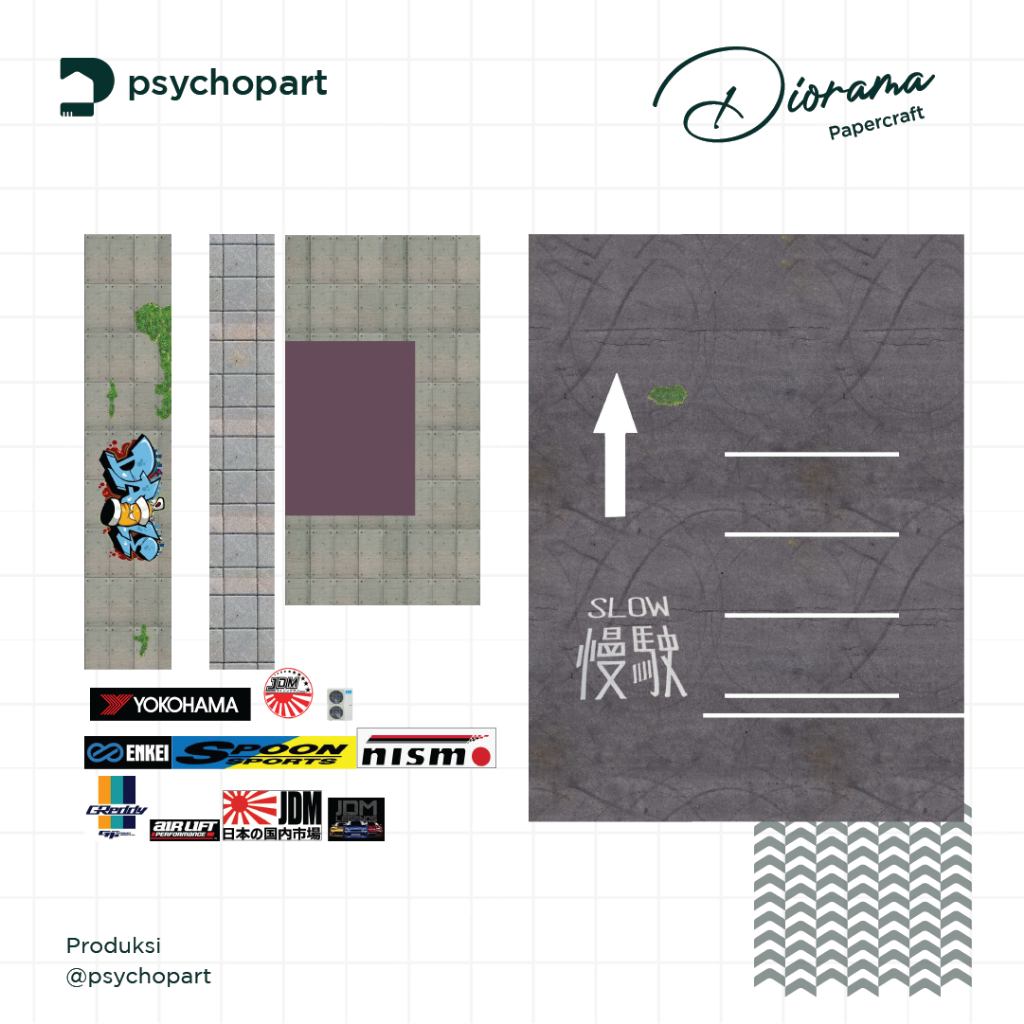Realistic Papercraft Diorama JDM Parking Lot 1/64 | Shopee Malaysia