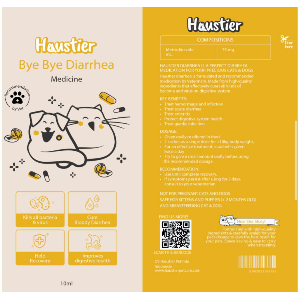 Haustier Bye Bye Diarrhea Medicine for Dogs and Cats 10ml | Shopee Malaysia