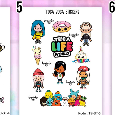 Toca Boca Sticker Cutting Sticker for Children Toca Life World ...