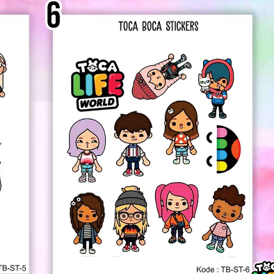 Toca Boca Sticker Cutting Sticker for Children Toca Life World ...