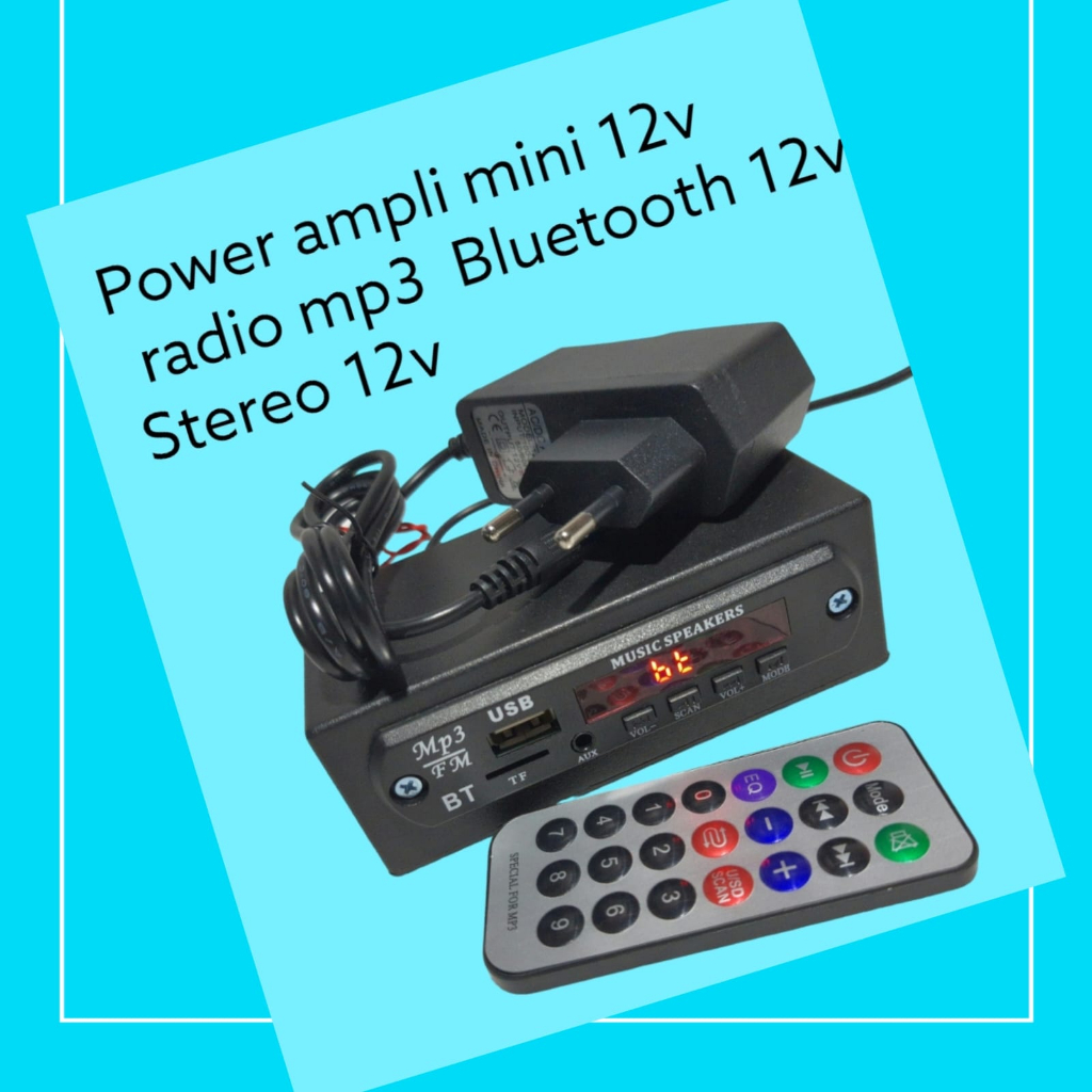 Ayabdg POWER amplifier MINI 12V MP3 Bluetooth USB RADIO FM MMC AUX with ...