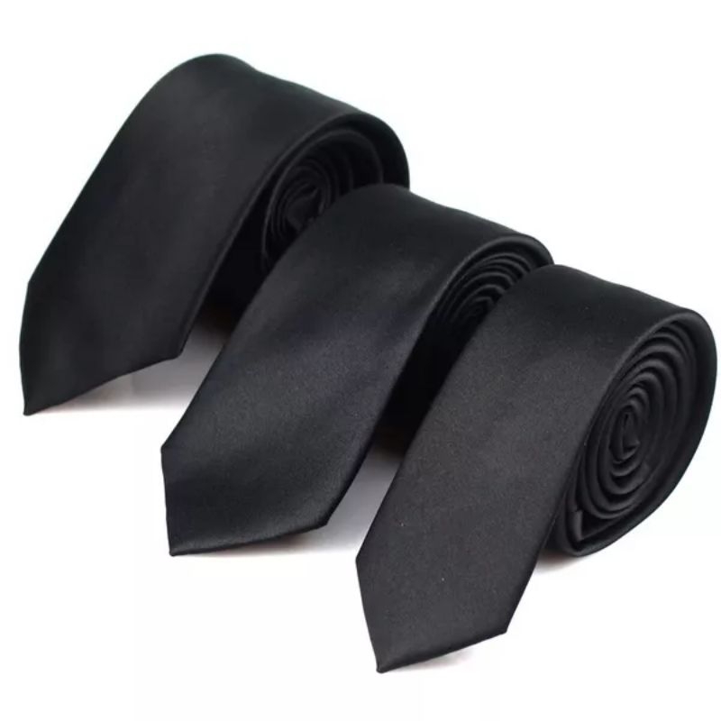 HITAM Plain black tie/graduation tie/office tie | Shopee Malaysia