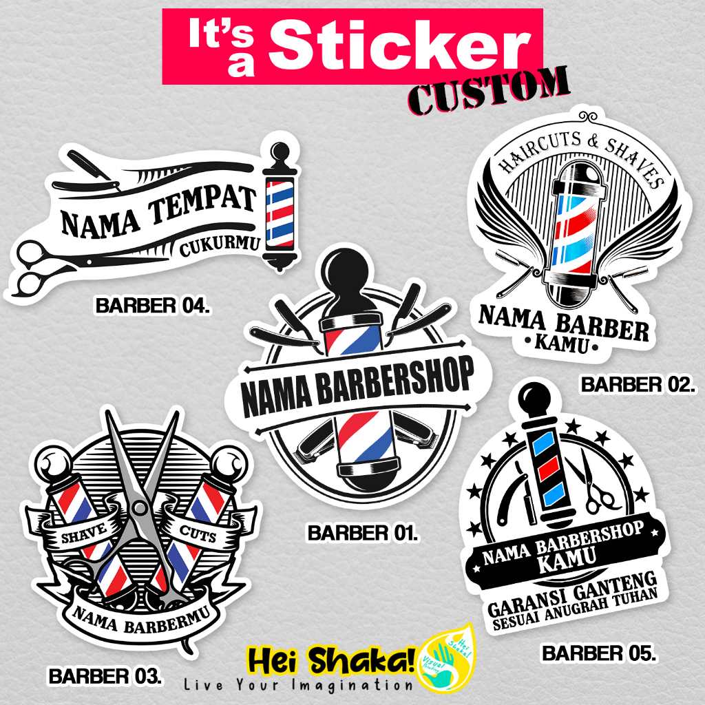 Heishaka Barber Stickers Can Customize Shop Name Custom Writing ...