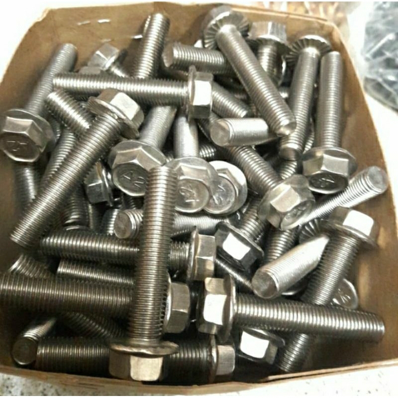 M10x50 Stainless flange bolt/Hex flange bolt M10X50 | Shopee Malaysia