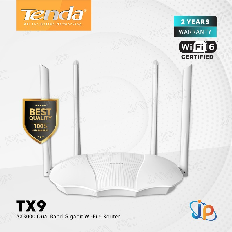 Tenda TX9 AX3000 Dual-Band Gigabit WiFi 6 Wireless Network Router ...