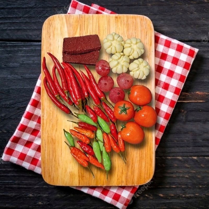 REPLIKA Replica of vegetables, chili paste, kitchen spices / dummy food ...