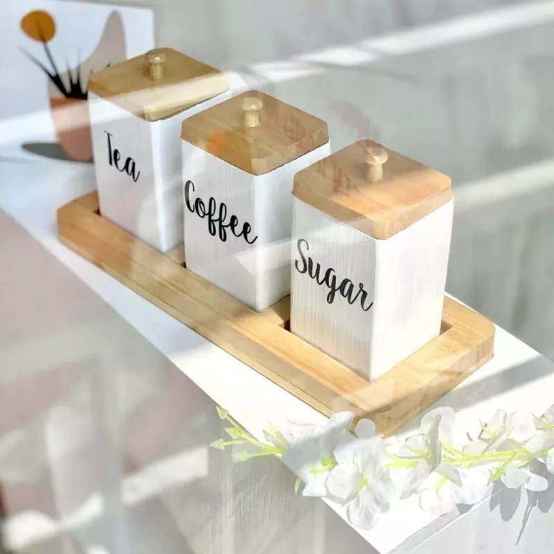 KAYU Jar For Coffee Gulo Tea Salt Set Wood | Shopee Malaysia