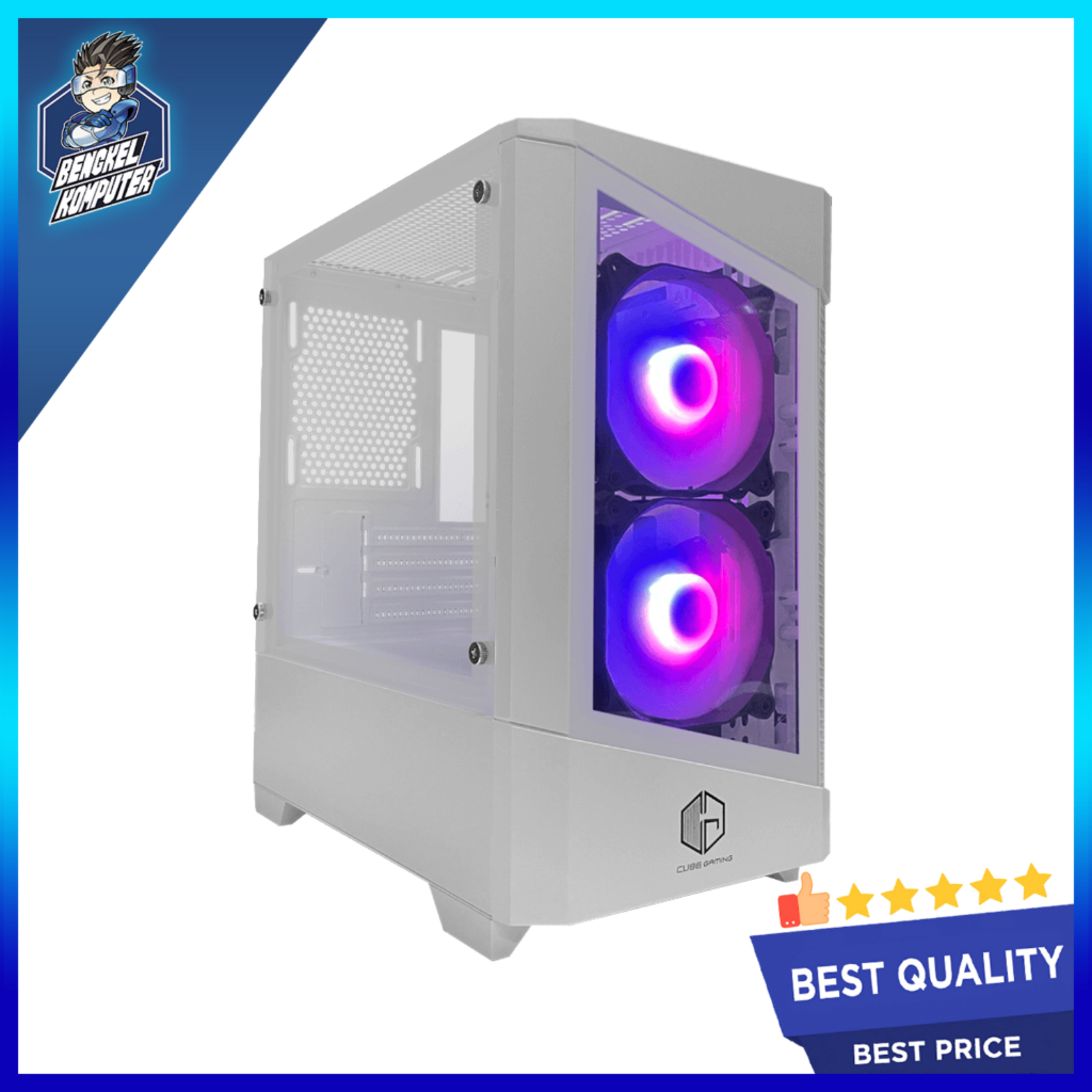 Leoric GLASS WHITE PC CUBE GAMING Case | Shopee Malaysia