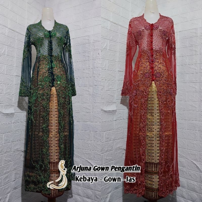 Cornely Long Kebaya || Premium Sequin Mother's Kebaya || Full Lace ...
