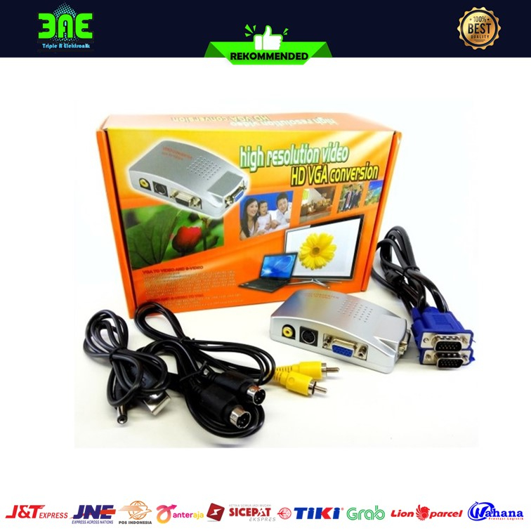 Converter Box VGA2AV-VGA Adapter VGA To Dual Output AV RCA & VGA With ...