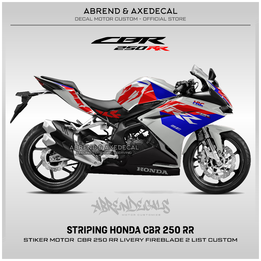 Striping CBR 250 RR FIREBLADE VERSION 2 CUSTOM GRAPHICS / MOTORCYCLE ...
