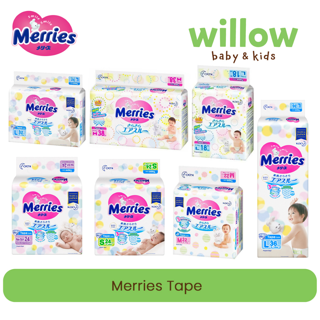 Disposable Diapers - Merries Taped | Shopee Malaysia
