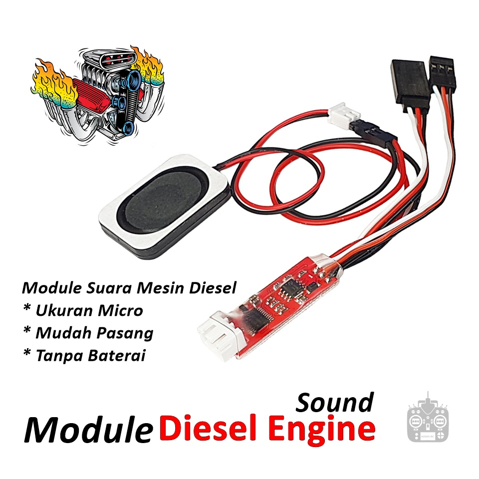 MESIN Diesel Engine Sound Module for SCX MN WPL DIY Truck Boat RC Hobby ...