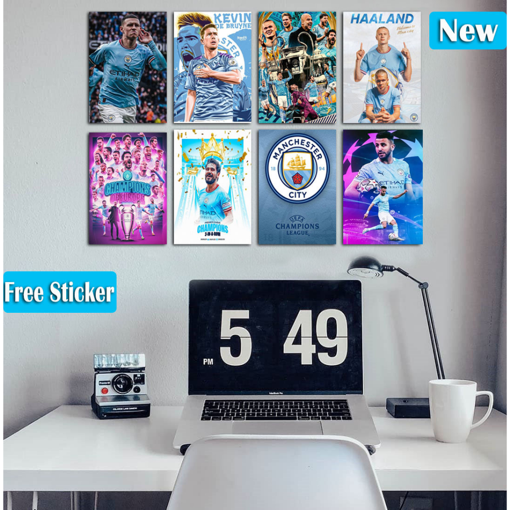 HIASAN DINDING Manchester CITY OLD & NEW Patch POSTER/ AESTHETIC Room ...
