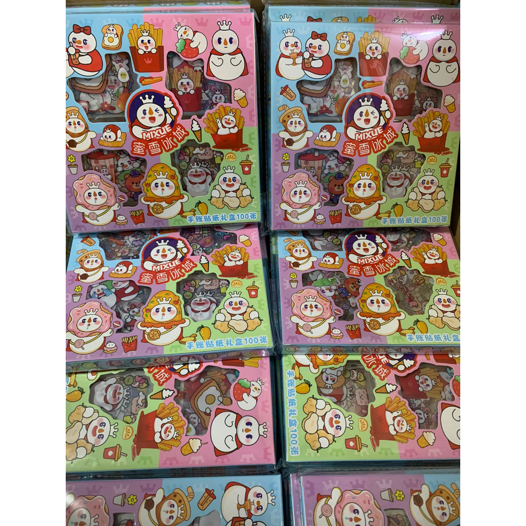 Sticker MIXUE 2D Character WATERPROOF ORIGINAL 1 BOX 100pcs | Shopee ...